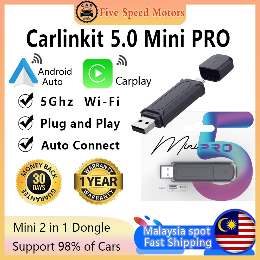 2025 NEW Carlinkit 5.0 mini wired to wireless carplay Adapter Carlink ...