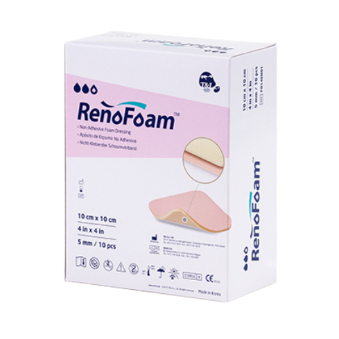 RenoFoam Non-Adhesive Foam Dressing 10cm x 10cm 1 Box of 10 pieces (Exp ...
