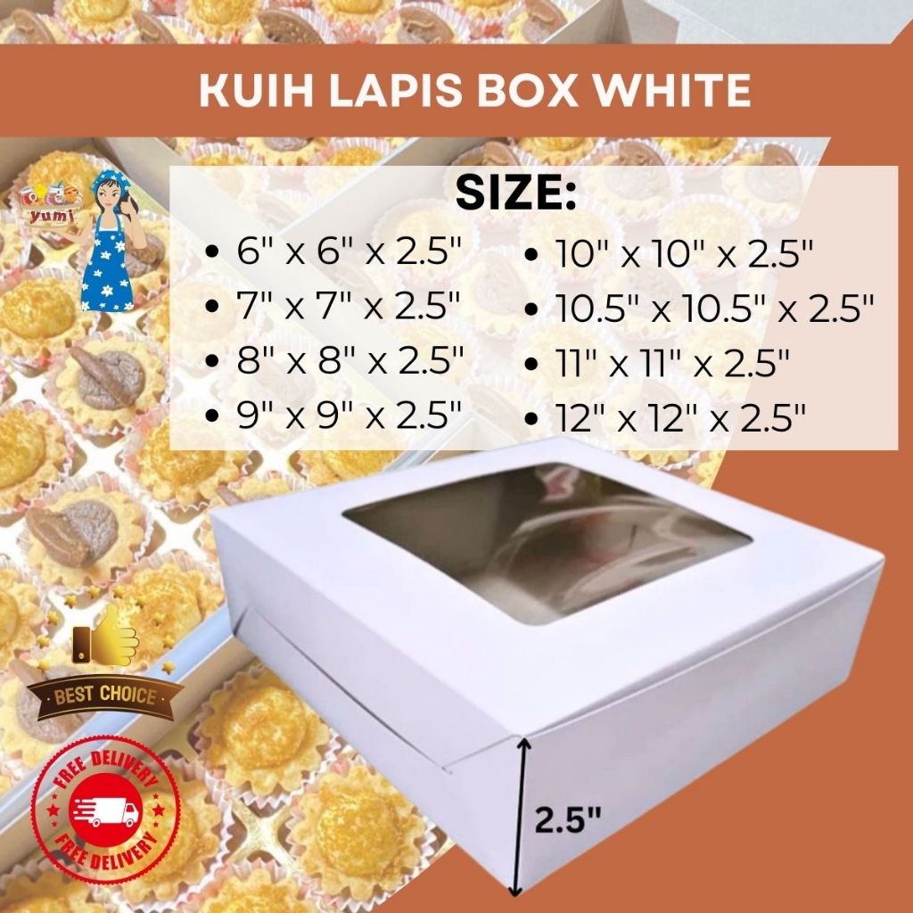 KUIH LAPIS BOX WHITE (WINDOW) (5PCS) | Shopee Singapore