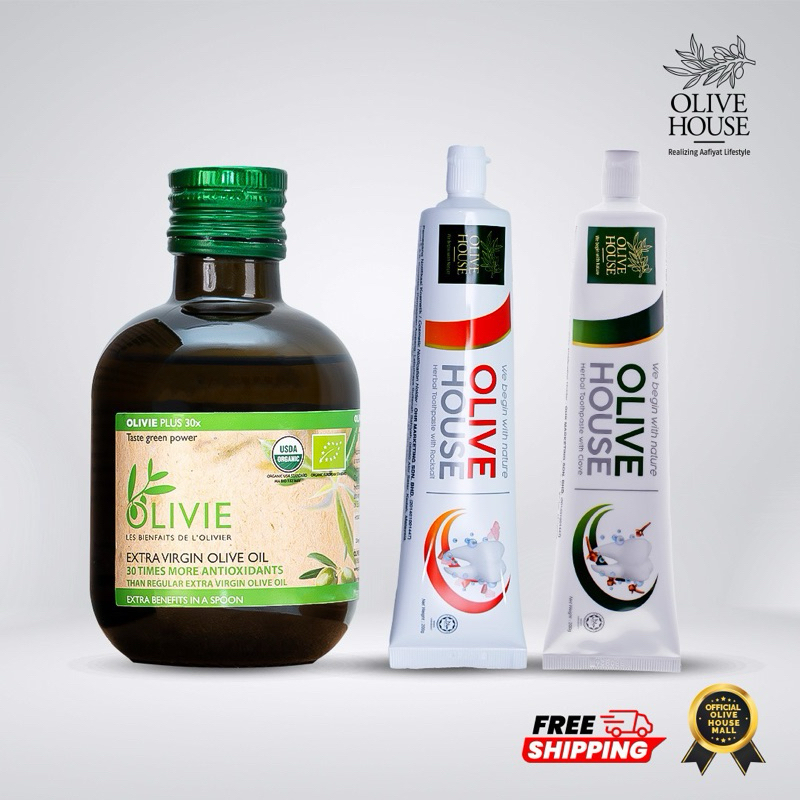Olive House Olivie Plus Olive Oil 30x (250ml) + Hill Salt Toothpaste ...