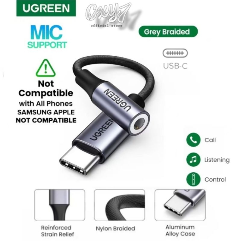 USB Type C to 3.5mm Headphone Jack Adapter NO DAC Type-C to 3.5mm ...