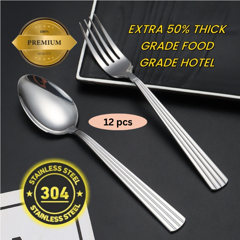 Sudu Garfu Set Besi Makan Nasi(12 batang/pcs)/Spoon & Fork Stainless ...