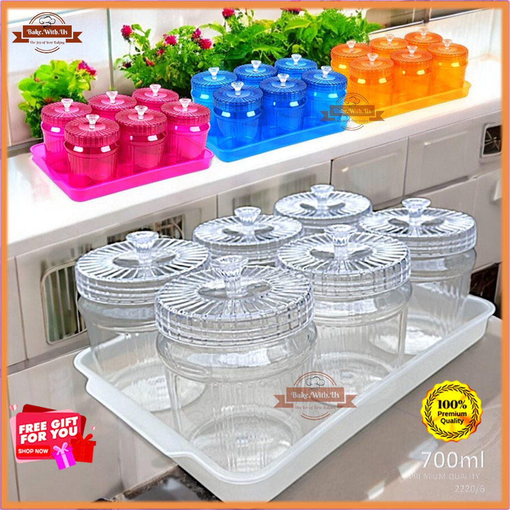 6pcs Set Bekas Kuih Raya Set / Cookies Container Set / Bekas Kuih Raya ...