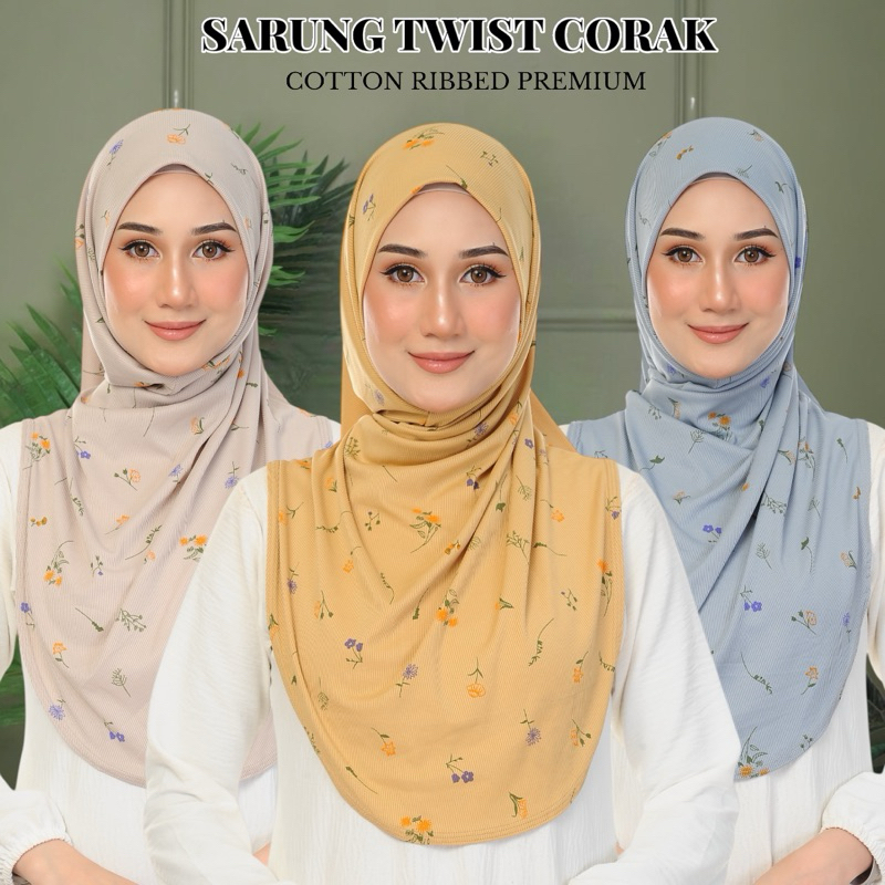 TUDUNG TWIST CORAK RIBBED | Shopee Singapore
