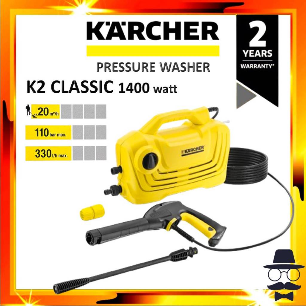 KARCHER K2 Classic High Pressure Cleaner Washer 1400watt 110bar water ...