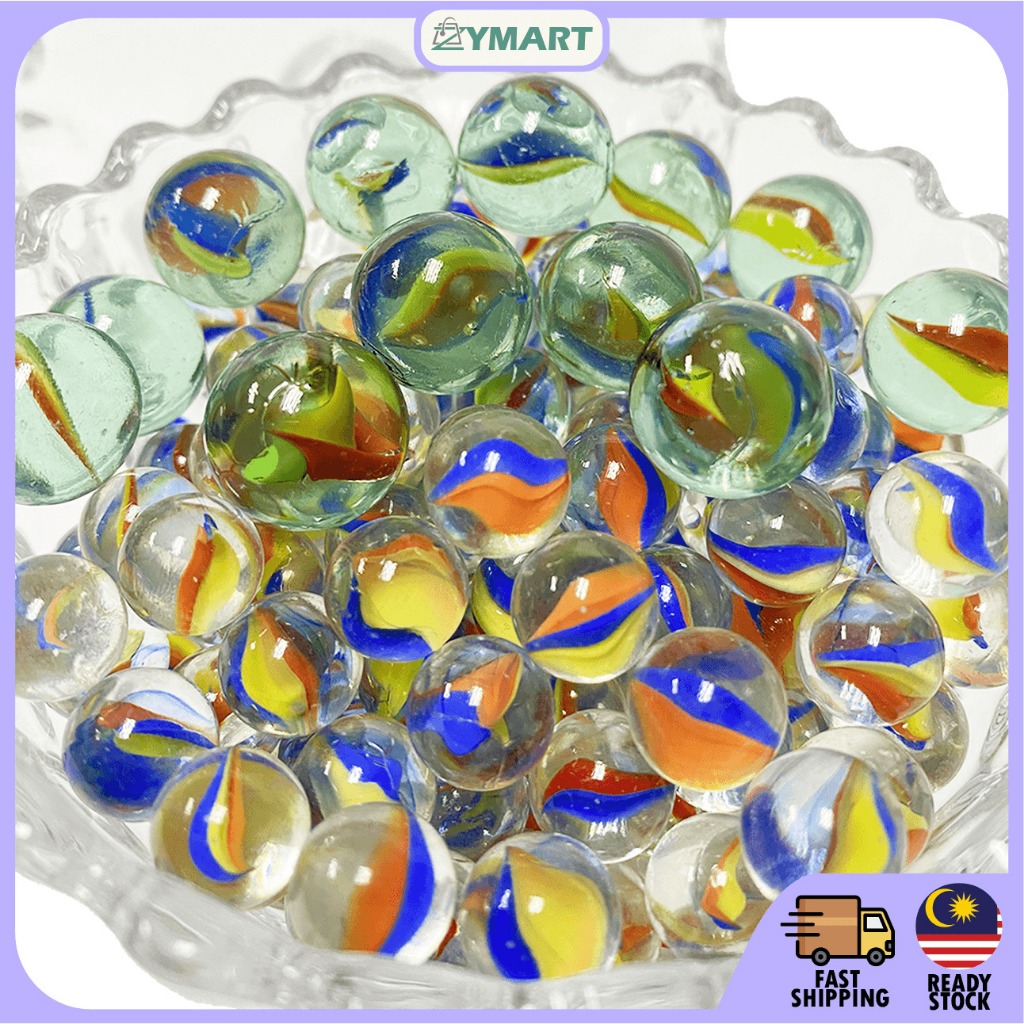 Glass marbles 11mm / 16mm [1 packet 90pc Green Marbles / 50 White ...