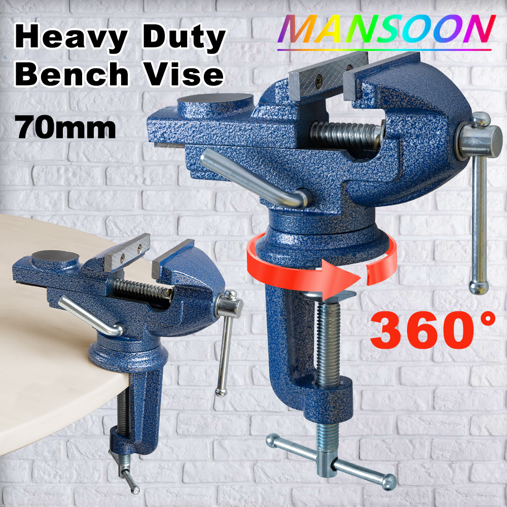 NEW 100% 3 inch 70MM Swivel Base Bench Vice Heavy Duty Clamp 360 Large ...