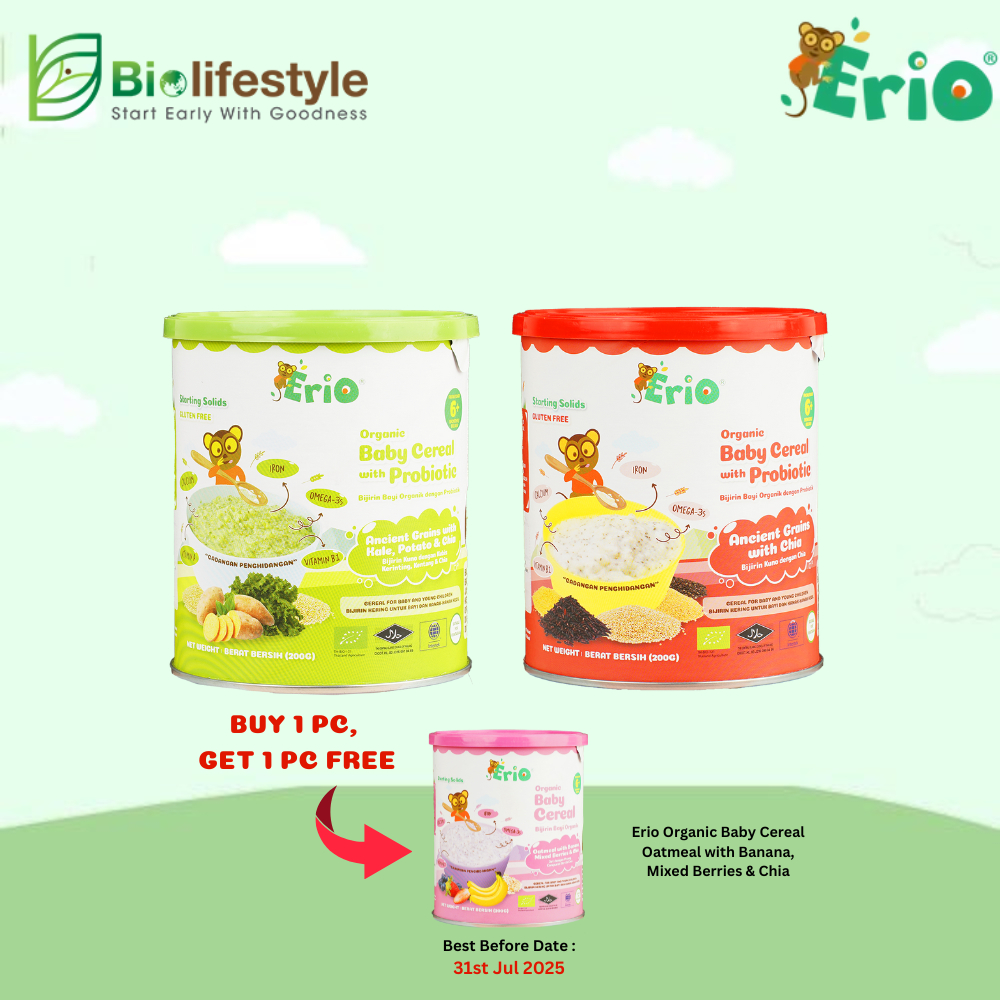 Erio Organic Baby Cereal With Probiotic - Ancient Grains (200g ...