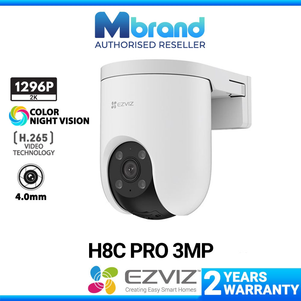 EZVIZ H8C Pro 3MP 2K Pan/Tilt Two Way Talk Color Night Vision ...