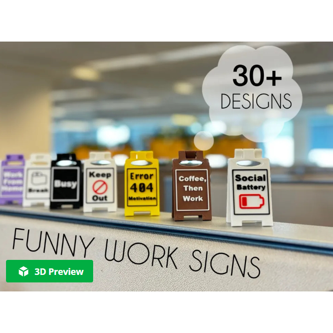 Funny Mini Work Signboard Desk Decorations Mini Signboard for Office or ...