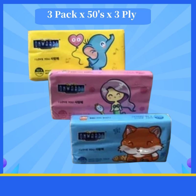 ONWARDS Facial Tissue 50's x 3ply (3 Packs) | Shopee Singapore