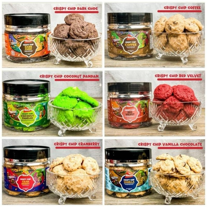 TEEGA CRISPY CHIP COOKIES | BISKUT RAYA | RED VELVET | CRANBERRY | DARK ...