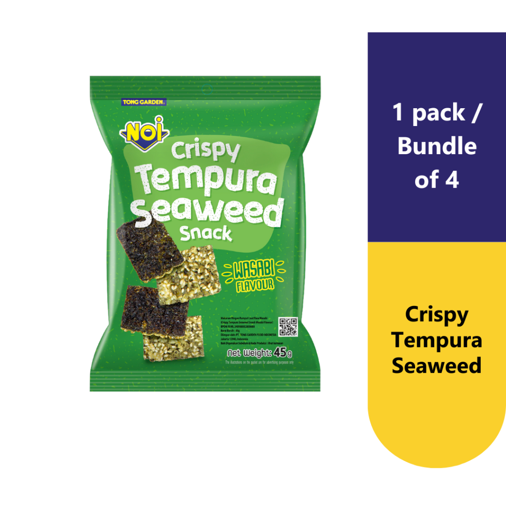 NOI Crispy Tempura Seaweed Wasabi 45g (1 packet/Bundle of 4) | Shopee ...