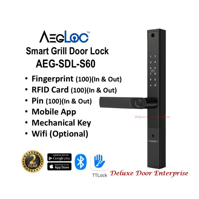 AEGLOC Smart Grille Lock AEG-SDL-S60 / Smart Grill Lock / Smart Gate ...