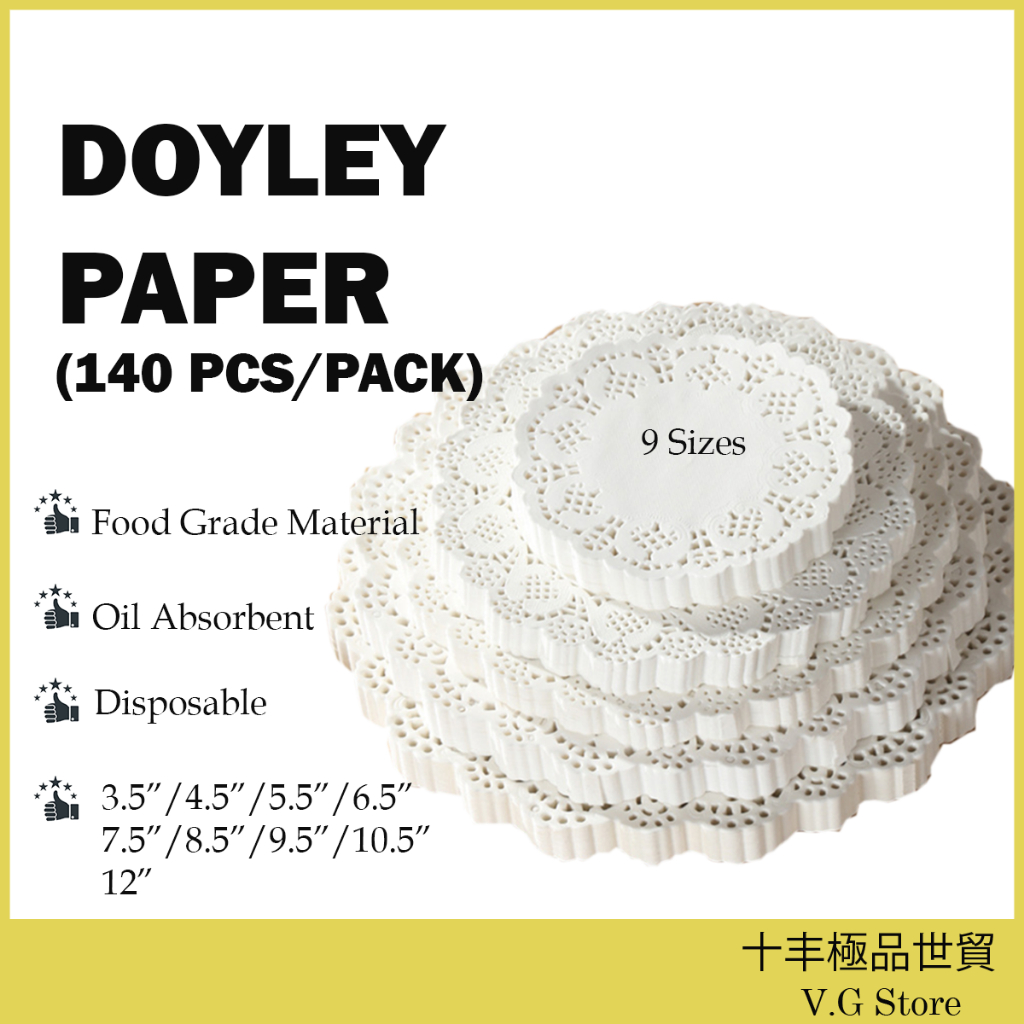 【140 Pieces】 3.5/4.5/6.5/7.5/8.5/9.5/10.5/12 Inch Doyleys Paper Doily ...