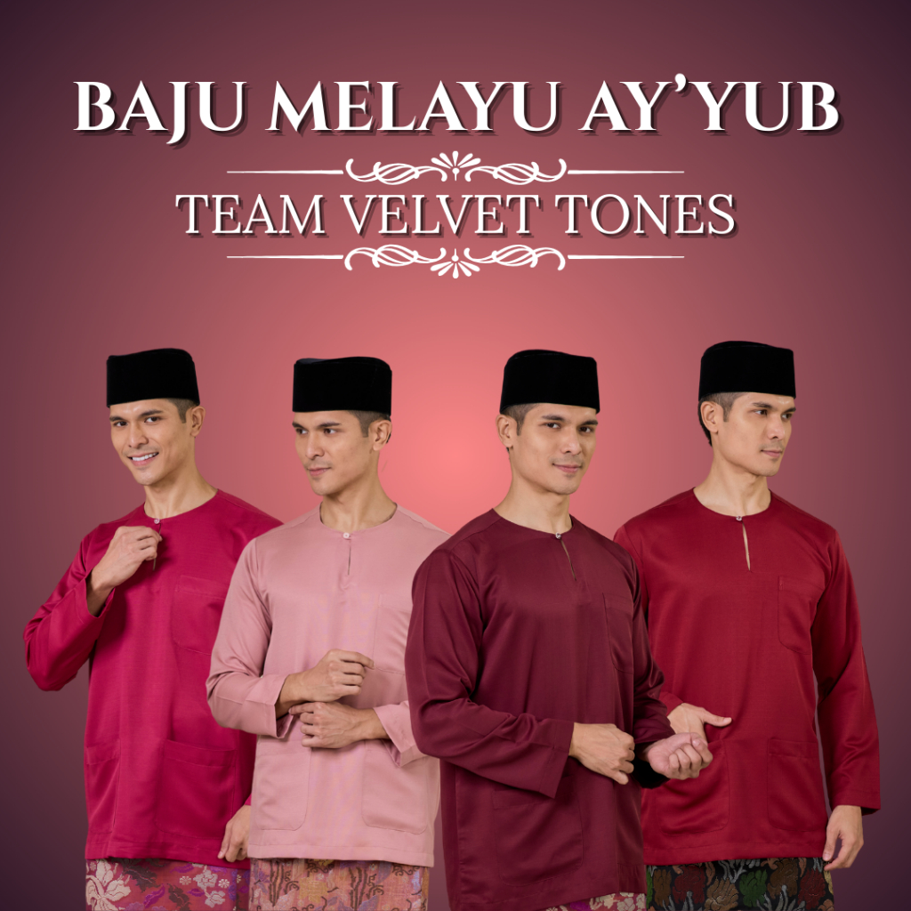 Baju Melayu AY'YUB - Team Velvet Tones - Teluk Belanga TIADA PESAK/MODERN CUTTING ! | Shopee ...