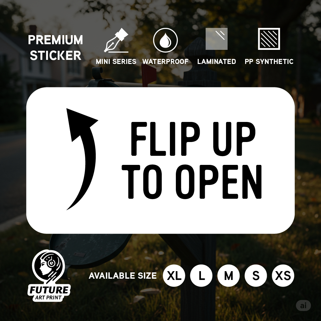 Flip Up Down To Open Close. Instruction Arrow Direction. Sticker Label ...