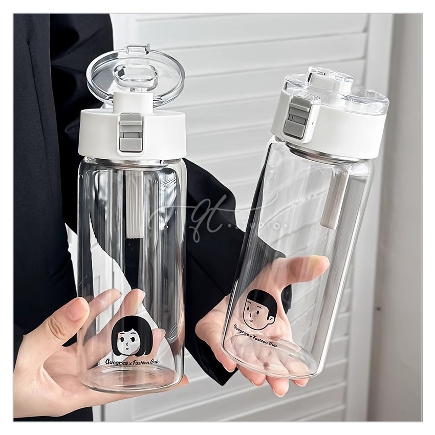 Portable Glass Water Bottle Tea Infuser Tumbler 500ml 玻璃水壶 Air Kaca ...