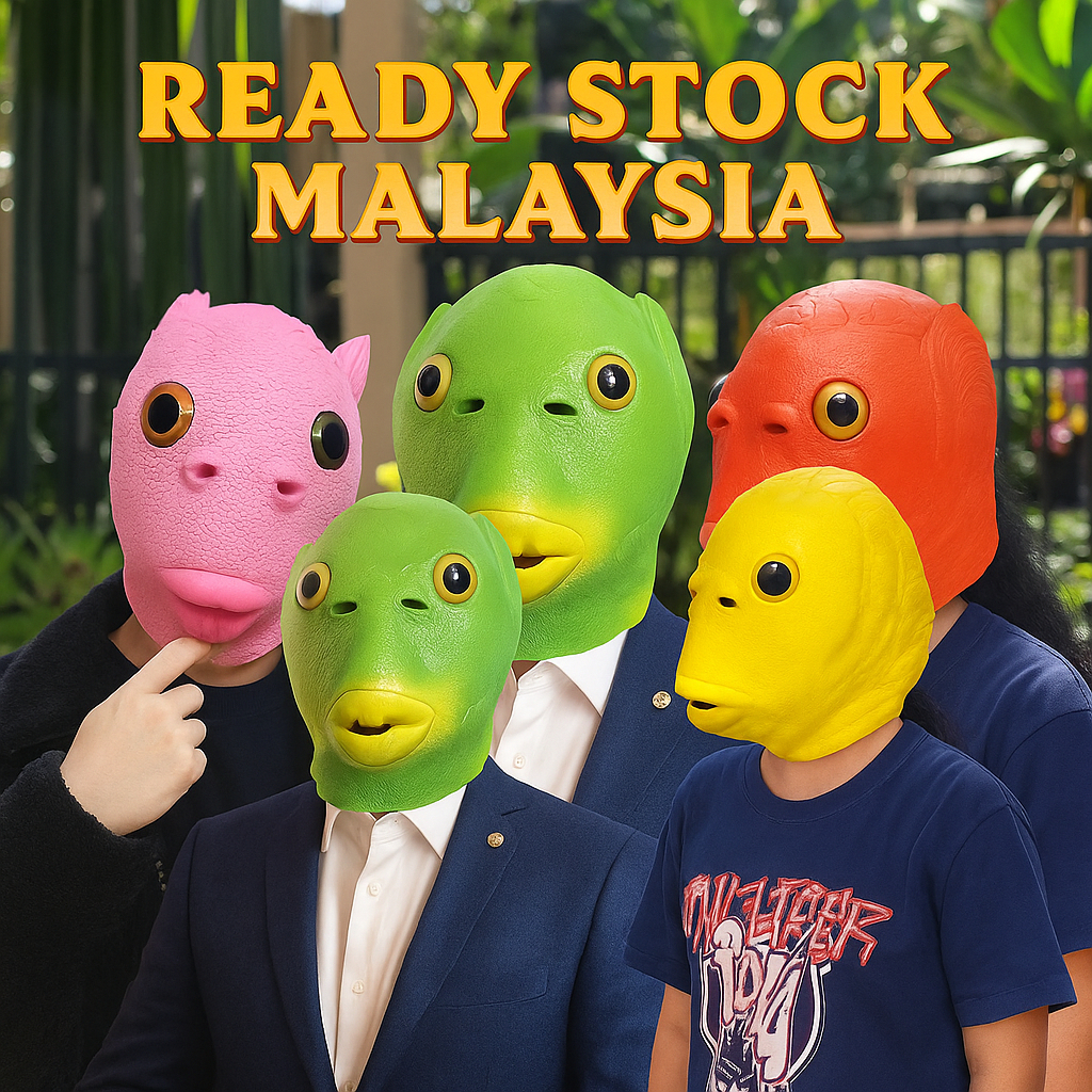 TikTok Funny Monster Fish Head Mask Cartoon Horror Costume Cover ...