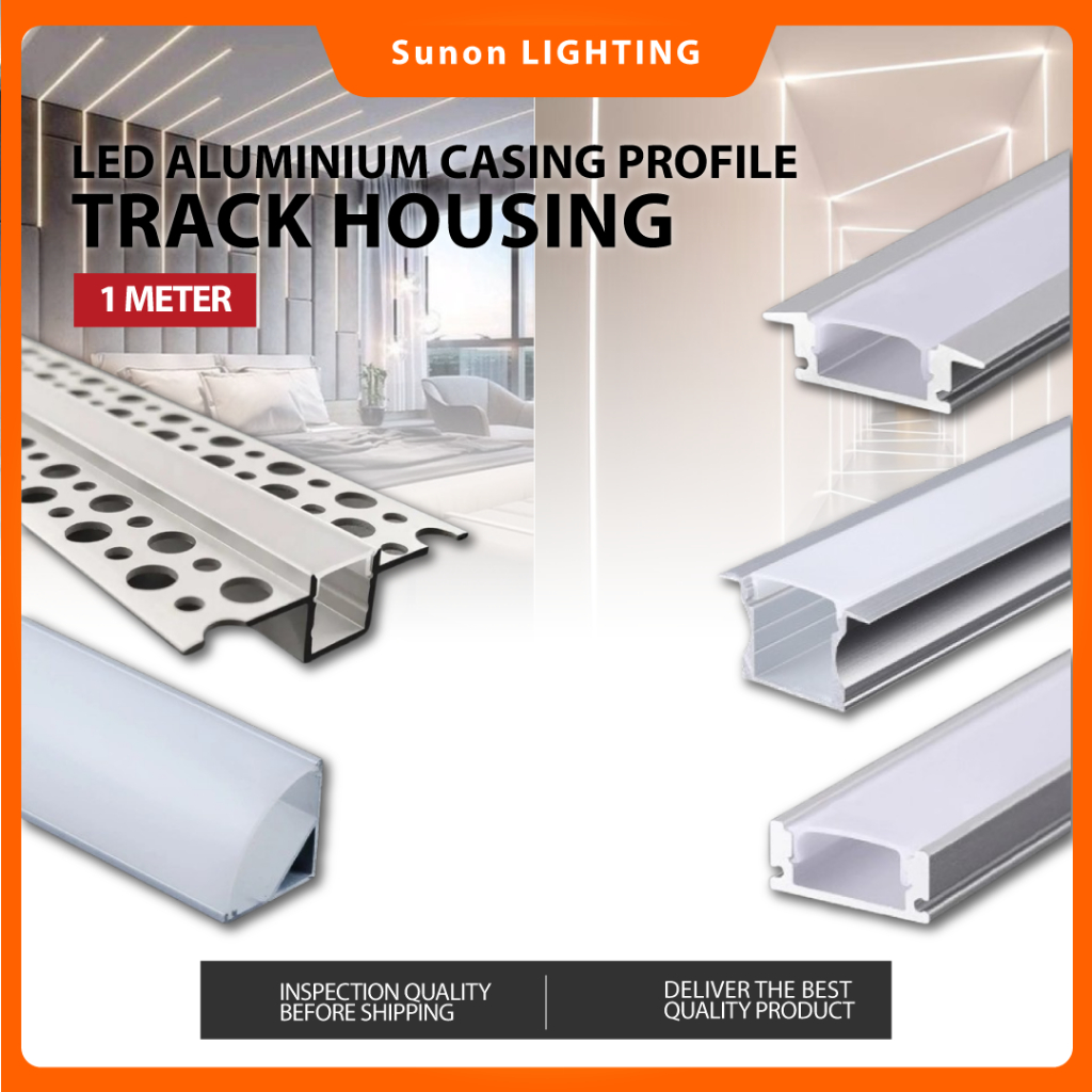 LED Channel Strip Light Aluminium Casing Profile Track Housing ...