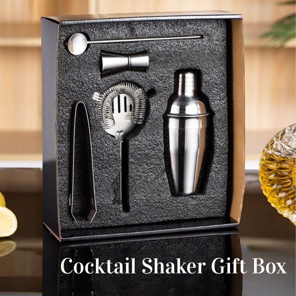 Cocktail Shaker Box Set 5-Piece Stainless Steel Bartender Kit with ...