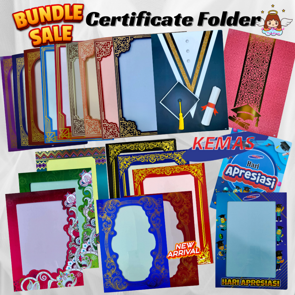 Bundle Graduation Certificate Holder A4 Certificate Folder Fail Sijil ...