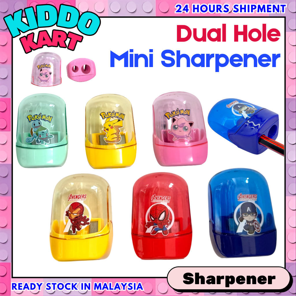 SHARPENER Pemutar pensel kanak pelajar captain pokemon hero spider iron ...