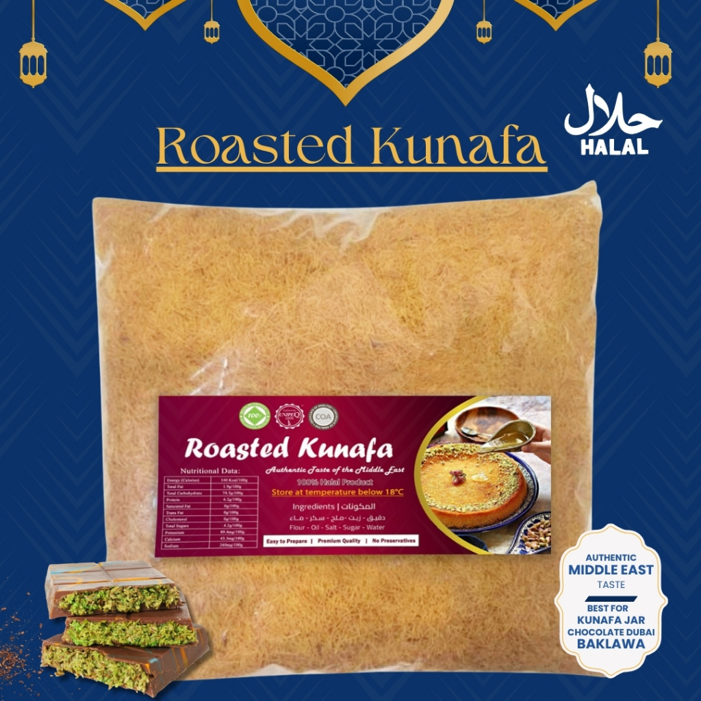 Premium Roasted Kunafa Dough – for Kunafa Cheese, Pistachio Green ...