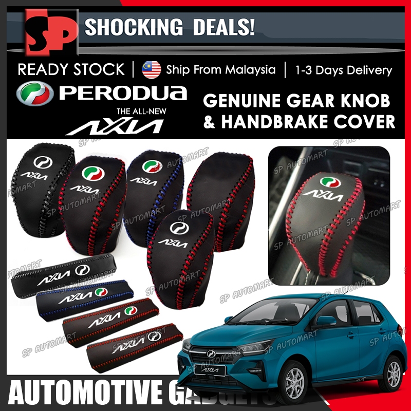 Perodua Axia 2023-2024 Leather Gear Knob Cover & Handbrake Cover ...