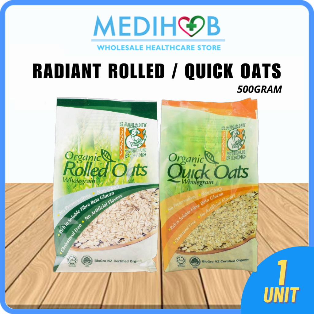 [ORGANIC] Radiant Quick Oat (EXP09/2025) & Rolled Oats Wholegrain 500g ...