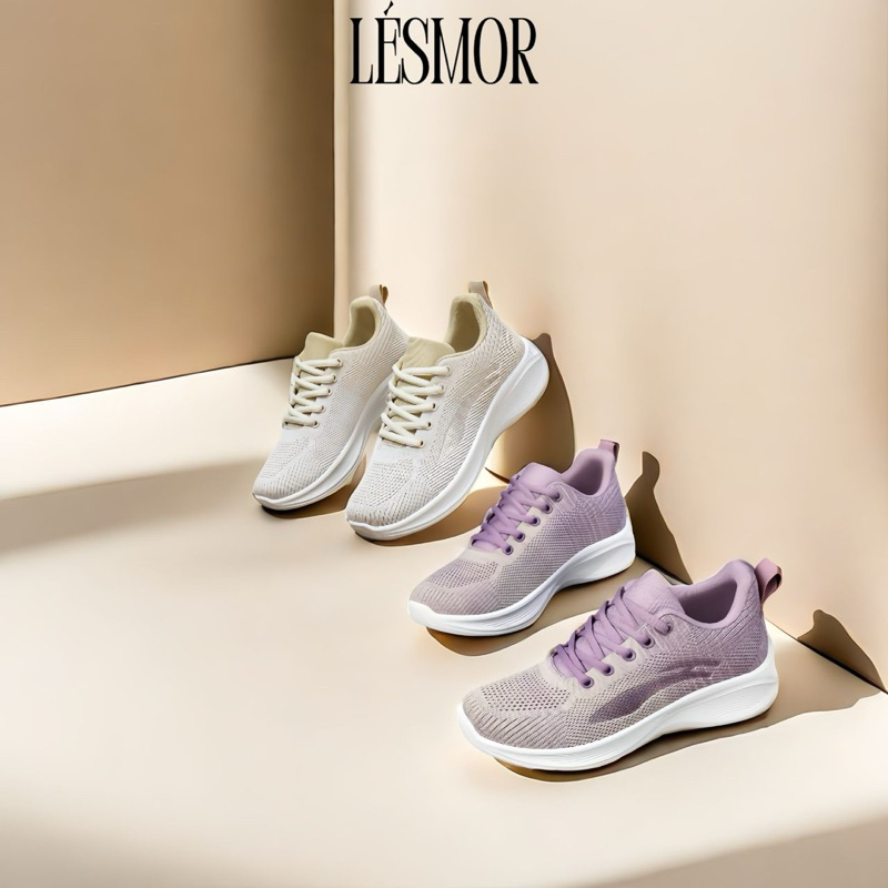 Lady comfy fabric material trendy graduated color sport shoes with lace ...