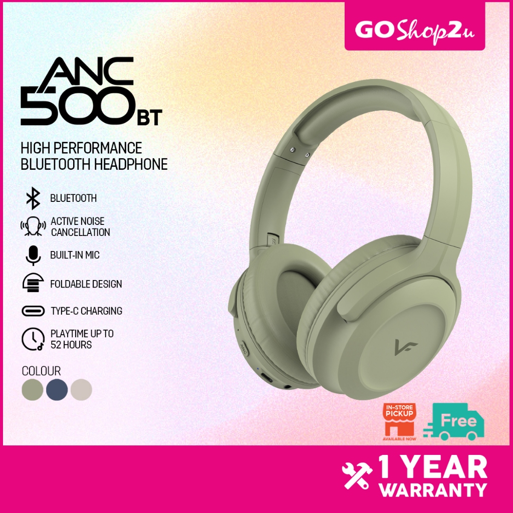 Vinnfier VF ANC 500 BT Active Noise Cancelling High Performance ...