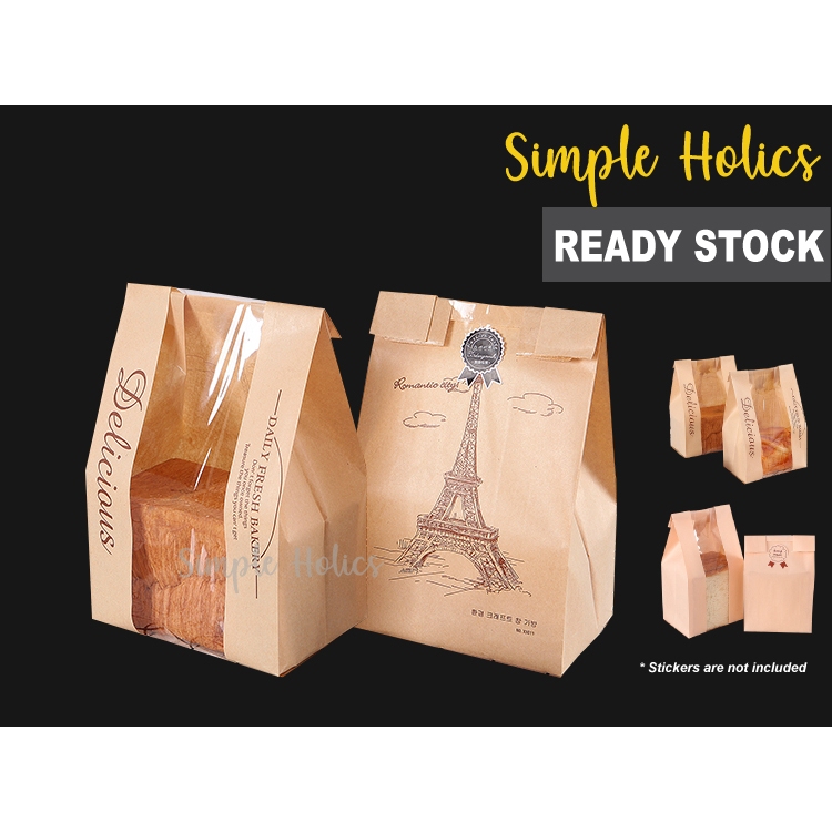 Window Bread Packaging (Medium) Bread Papar Bag / Transparent Bread ...