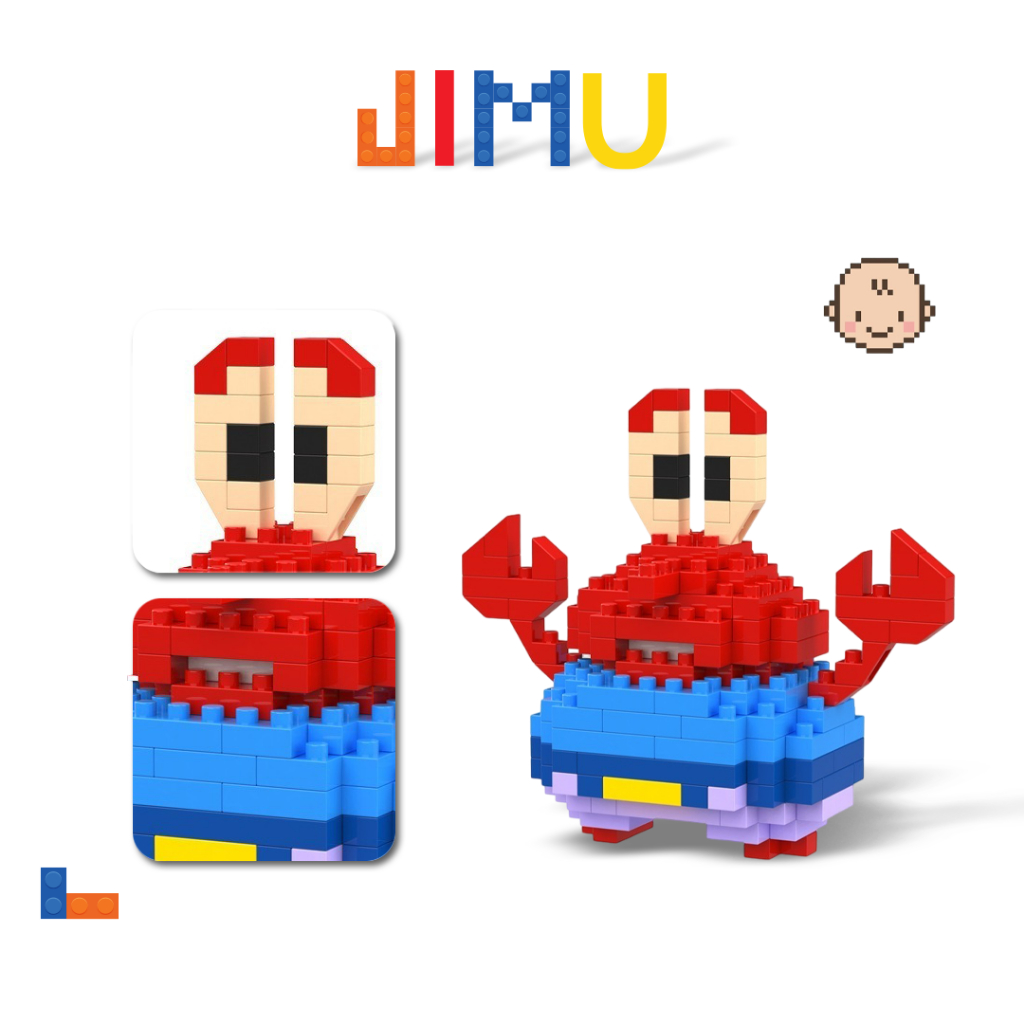 JIMU Plain Baby Block Series Q5026 Mr. Crabb Cute Cartoon Nano Block ...