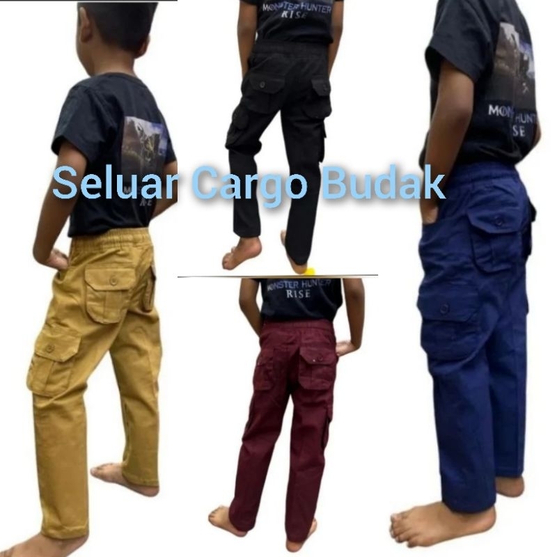 Slack Pants, Seluar Cargo Slack 6 Poket, Seluar Cargo Budak Lelaki ...