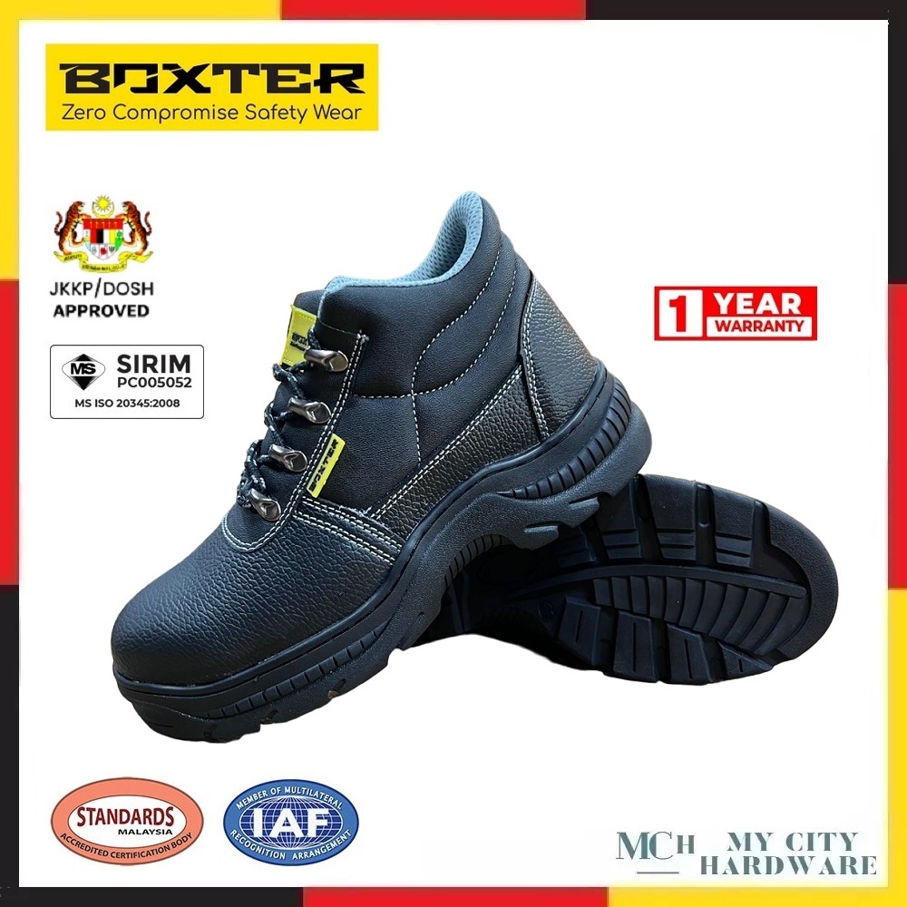 BOXTER Safety Shoes Mid Cut with Steel Toecap & Midsole Safety Shoes ...