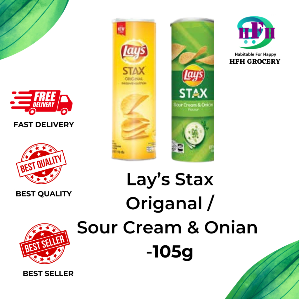 Lays Stax Sour Cream & Onion (105g) | Shopee Singapore