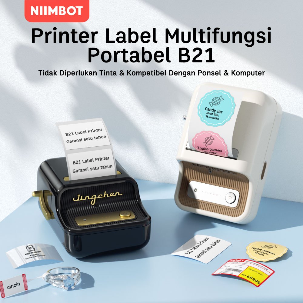 [Free label] NIIMBOT B21/B1 Label Printer Wireless Bluetooth Thermal ...