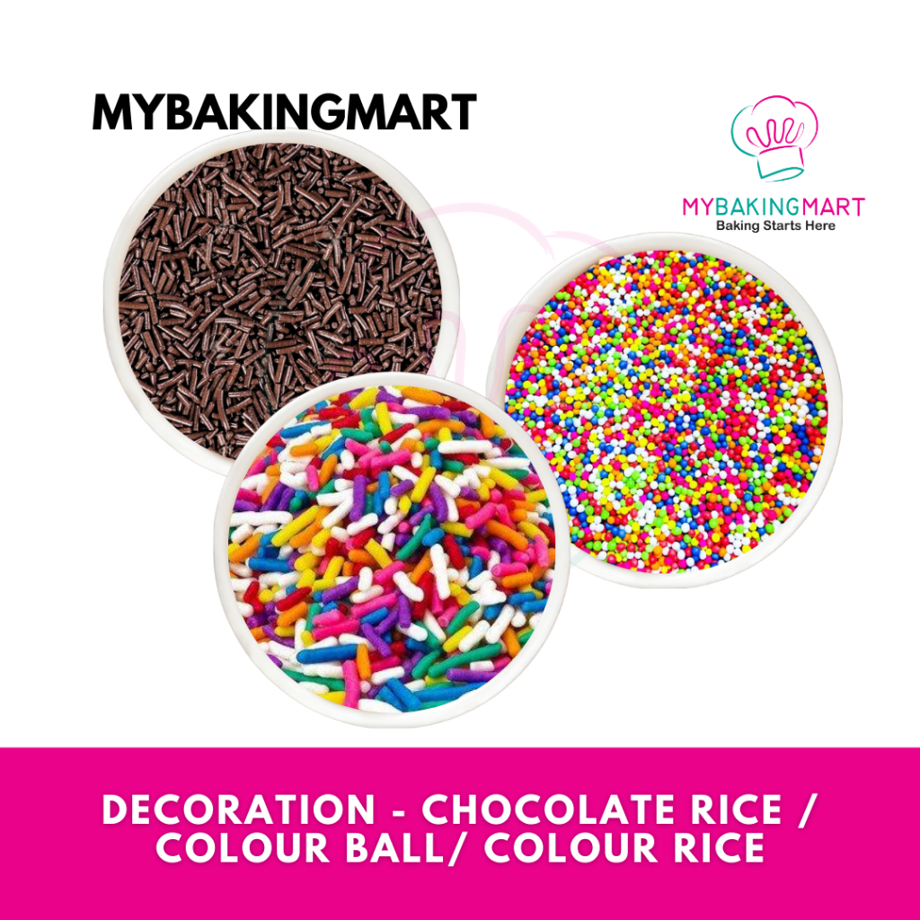 FLUFFY Chocolate Rice 250g / Colour Ball 100g - Decoration Sprinkle ...