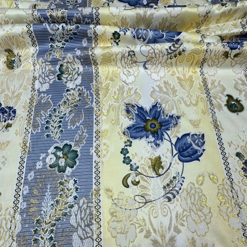 Kain Langsir Jacquard Bidang 60" Style Floral Curtain Fabric 60" Semi ...