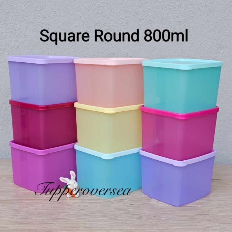 Tupperware Square Round Set 800ml (2 PCS / 4 PCS) - Multicolour ...