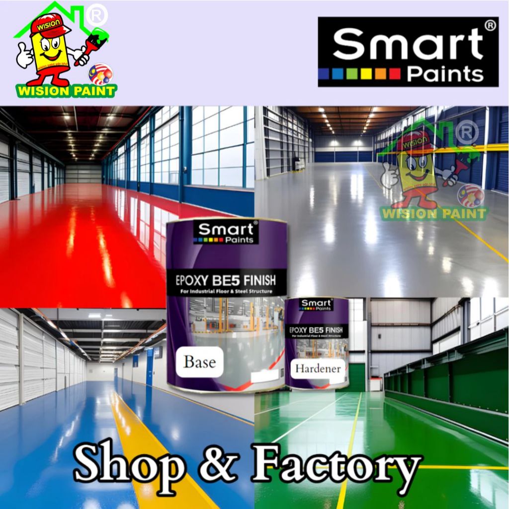 SMART Paint Epoxy BE5 (With Hardener) 5L Floor Paint Cat Lantai Epoxy | Shopee Singapore