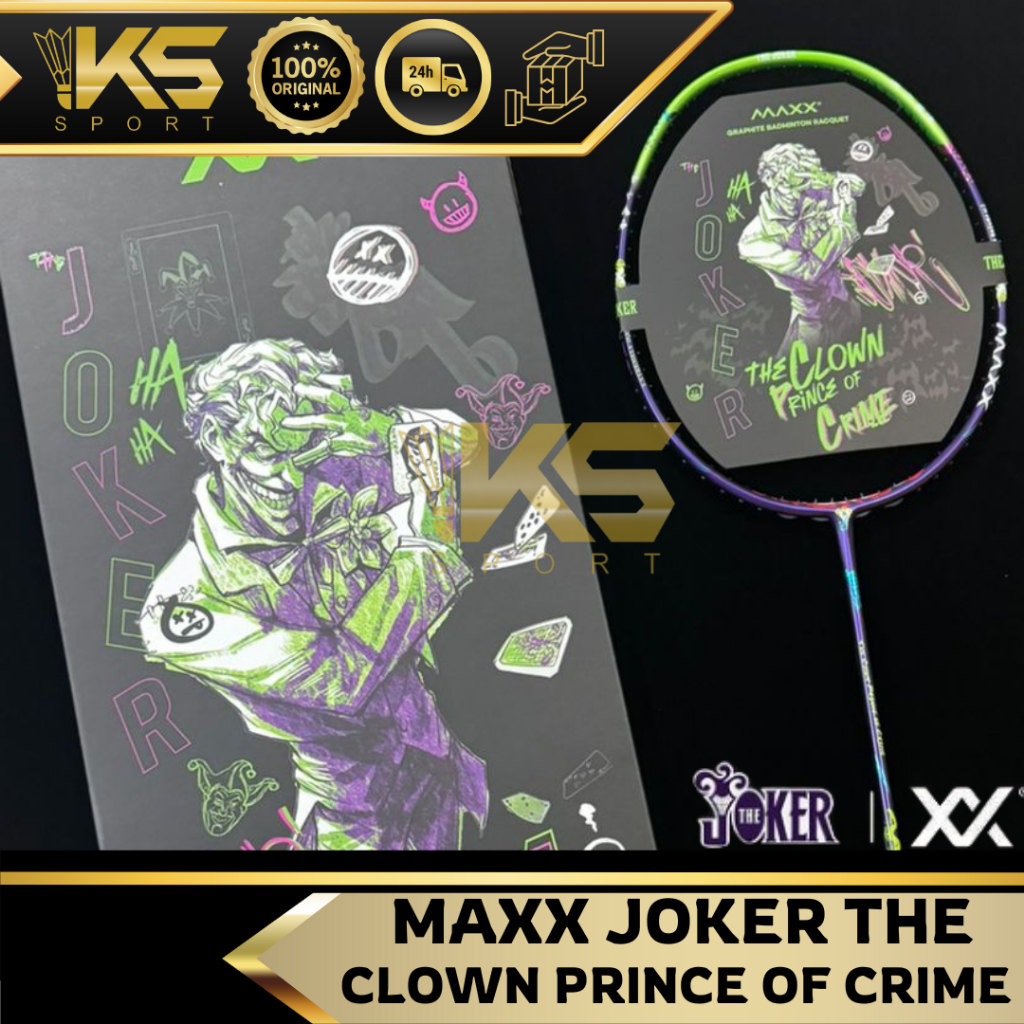 MAXX Joker The Clown Prince of Crime Badminton Racket BOXSET | Shopee ...