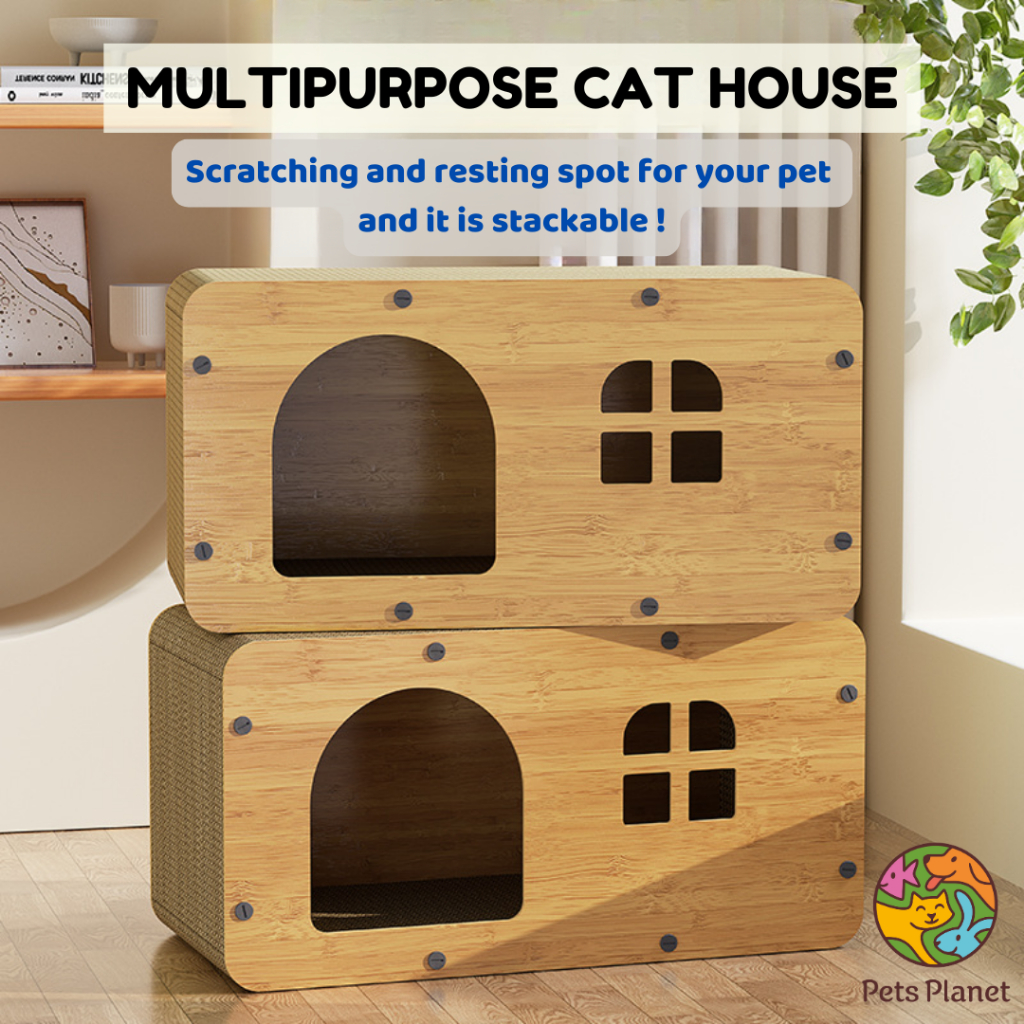 [Stackable] Wooden Cat House | Cat Bed Cat Tent Rest Bed | Cat ...