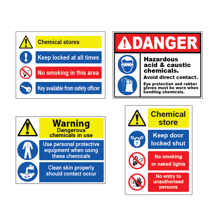 Indurstrial Safety signage / Danger Hazardous acid / Warning Dangerous ...