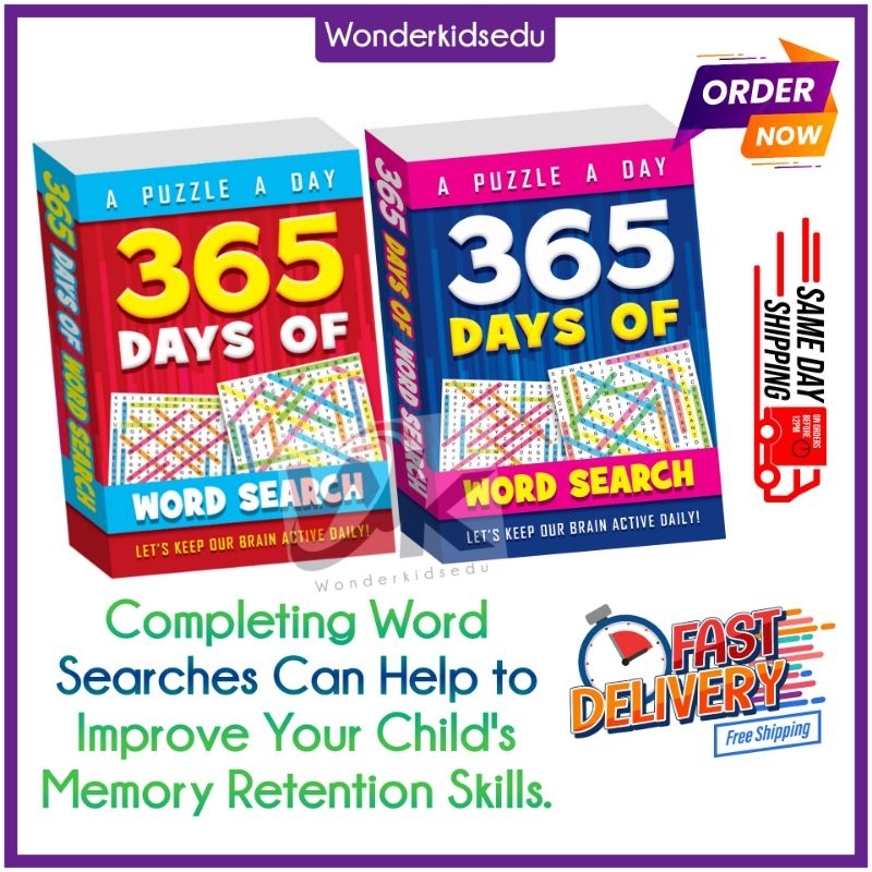 365 Word Search Puzzles | Word Search Book for Adults | Word Game ...