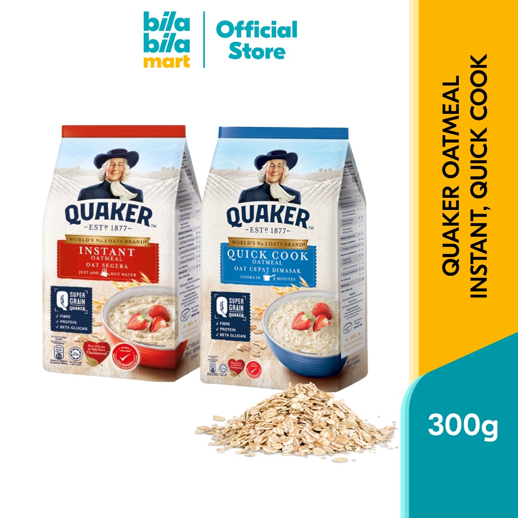 Quaker Oats (Instant Oatmeal, Quick Cook Oatmeal) 300g (OAT Segera, OAT ...
