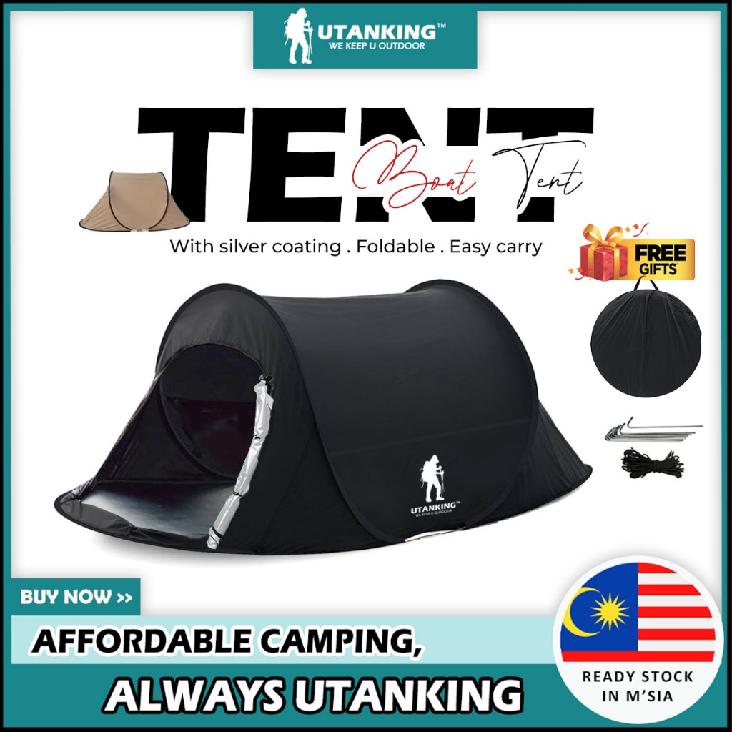 UtanKingTM Boat Shaped Camping Tent Foldable Pop Up Tents Hiking Auto ...
