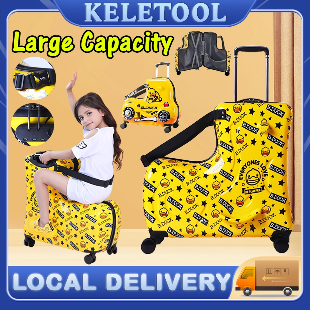 24 Inch Kids Travel Luggage Little Yellow Duck Suitcase Support Sit And ...