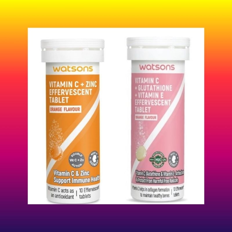 WATSON'S Vitamin C + Vitamin E + Glutathione Effervescent | Shopee ...
